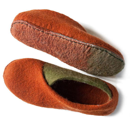 Turquoise/Olive ENVELOPES, Felted Wool Slippers for Women | BureBure ...