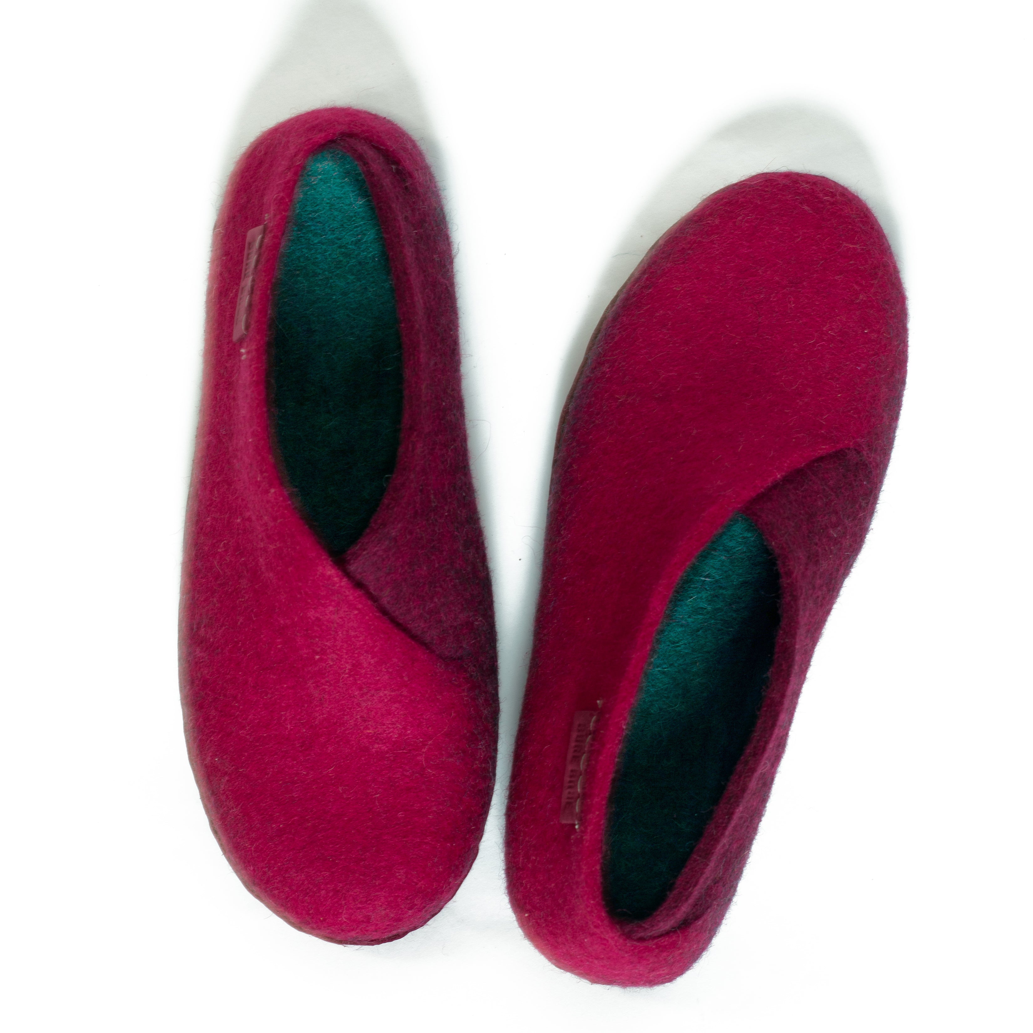 Pink/Mint and Opal ENVELOPE felted wool slippers by BureBure – BureBure ...