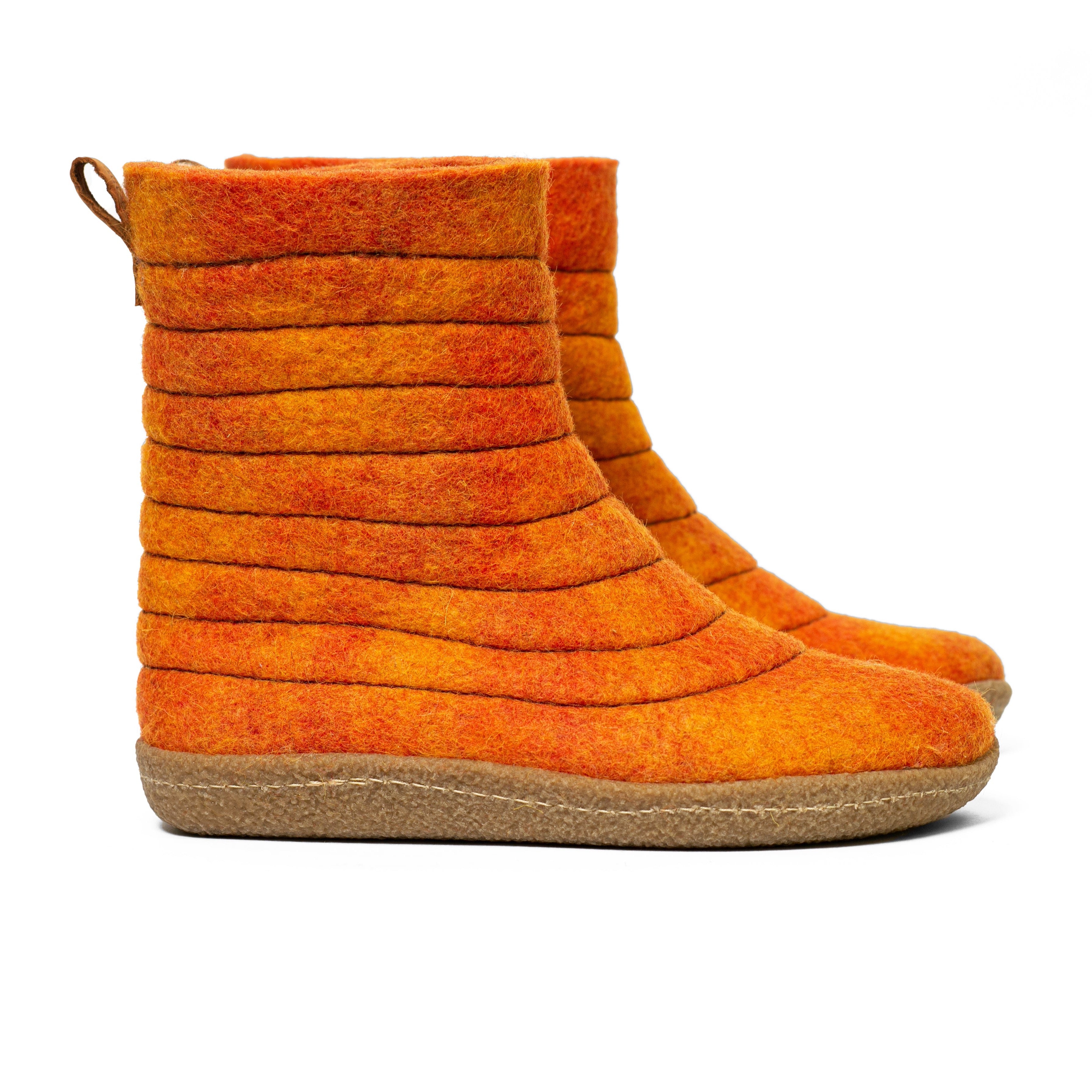 High Felted Wool Boots for Women, BureBure Warm Woolen Home Slippers ...